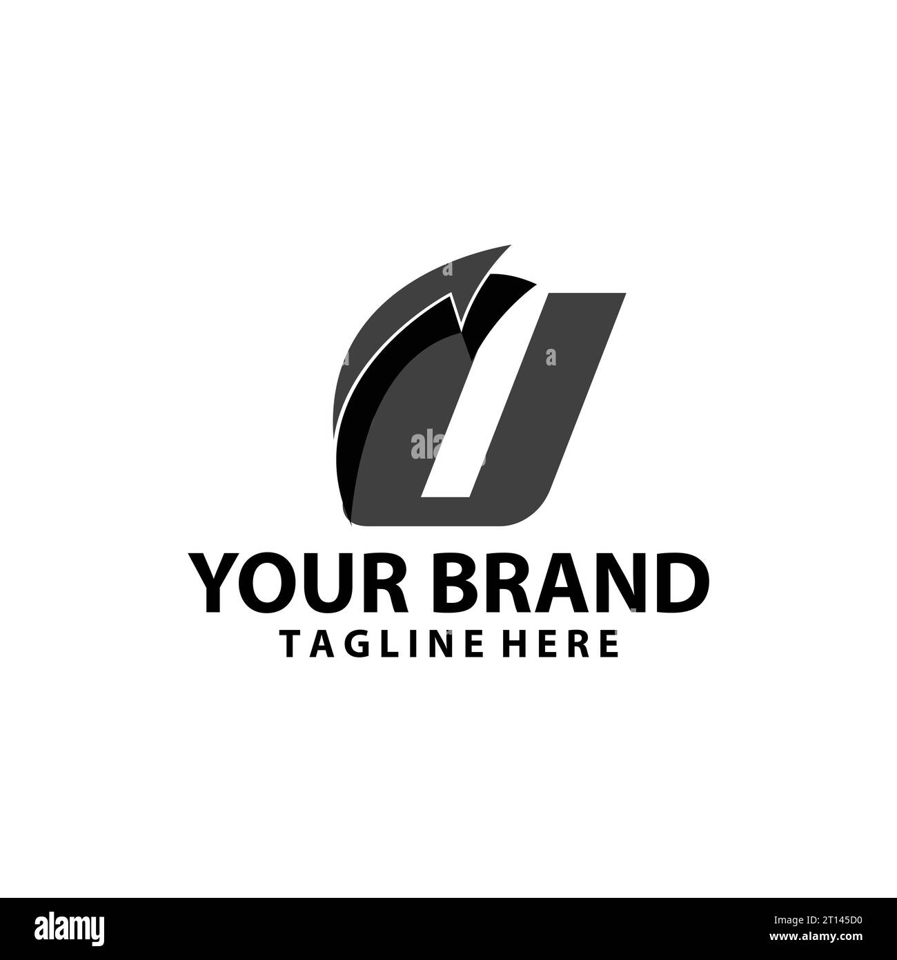 letter U font monogram arrow shadow logo design vector Stock Vector ...