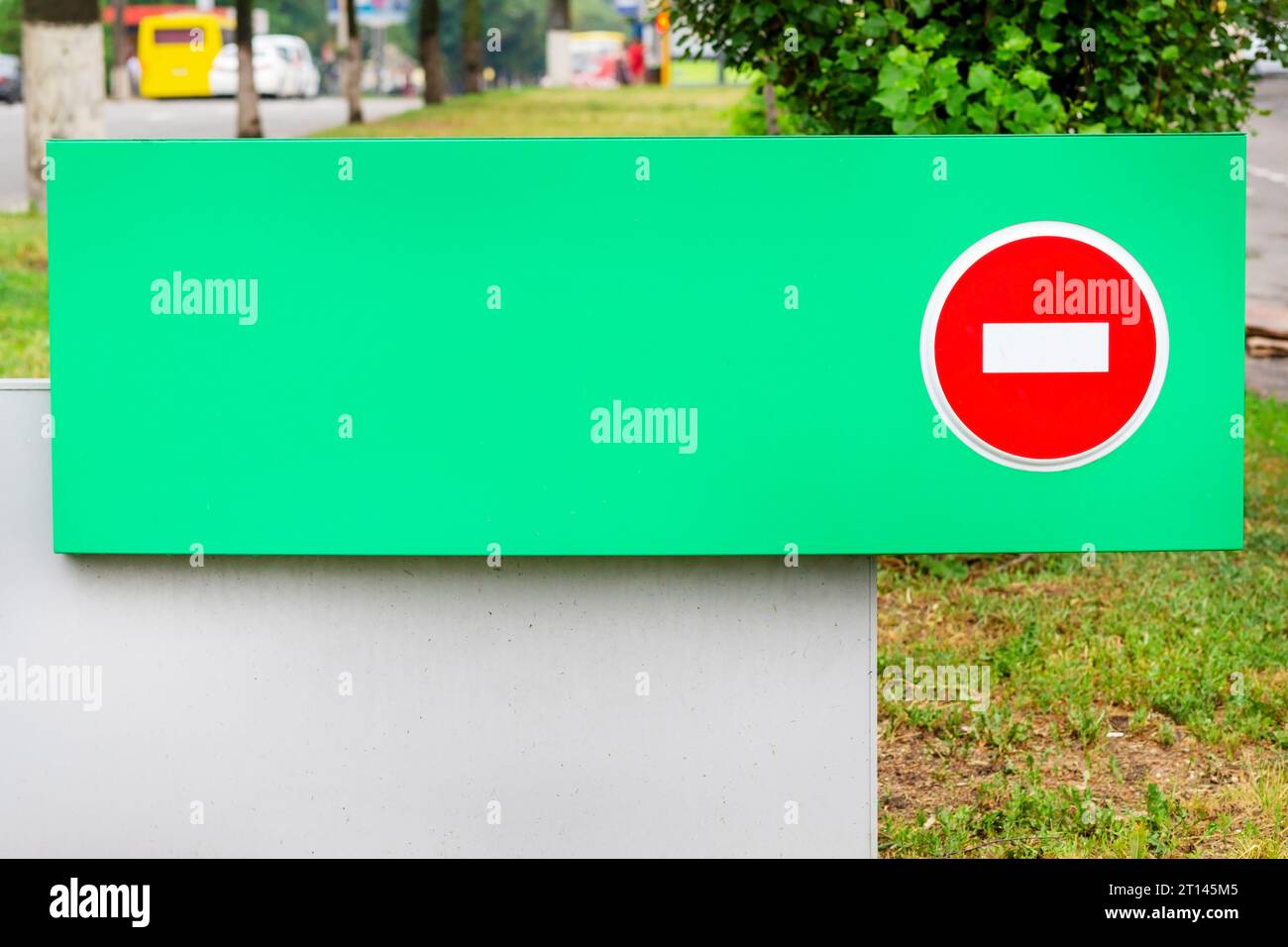 The road sign of Do not enter on a on background. The concept the ...