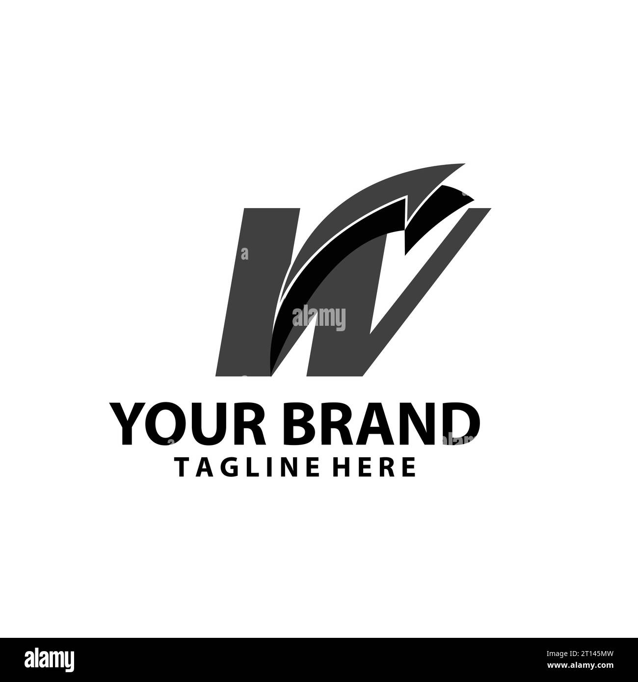 letter W font monogram arrow shadow logo design vector Stock Vector ...