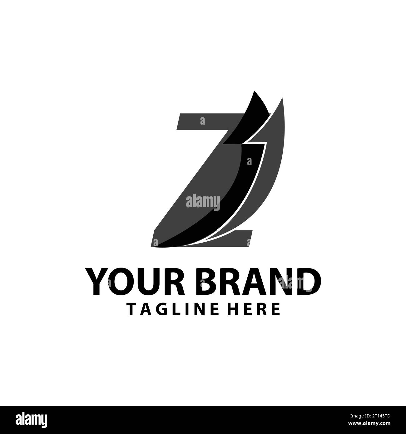 letter Z font monogram arrow shadow logo design vector Stock Vector ...