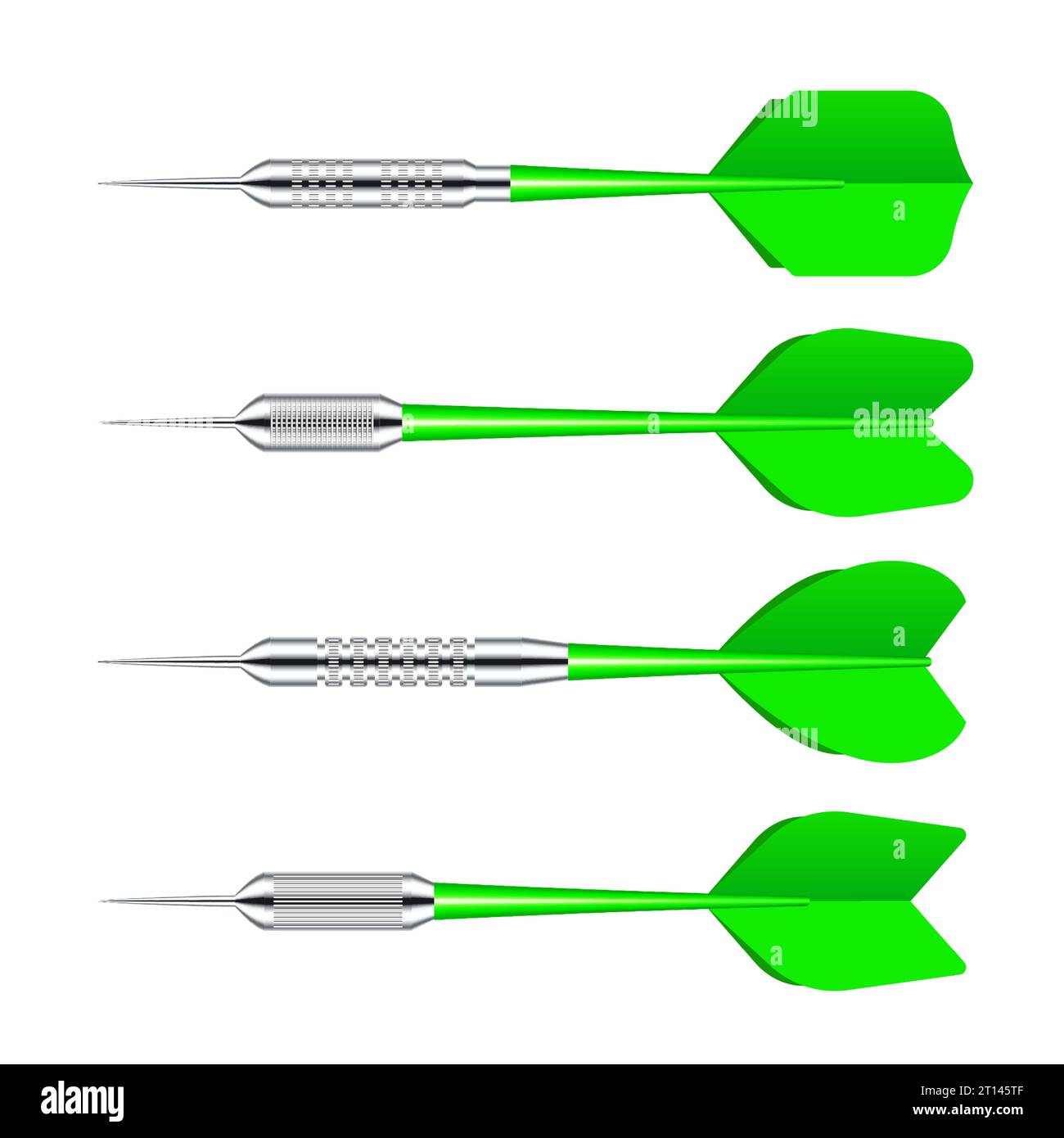 Green dart arrows with metal tip isolated on white background. Dart ...
