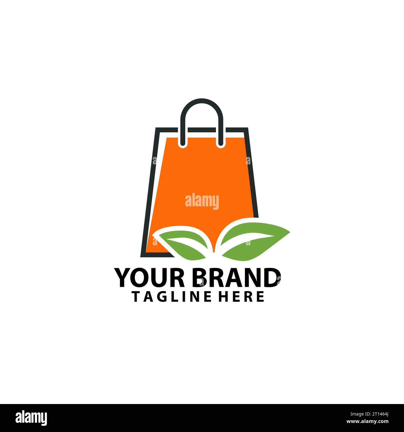 natural material shopping bag logo design vector Stock Vector Image ...