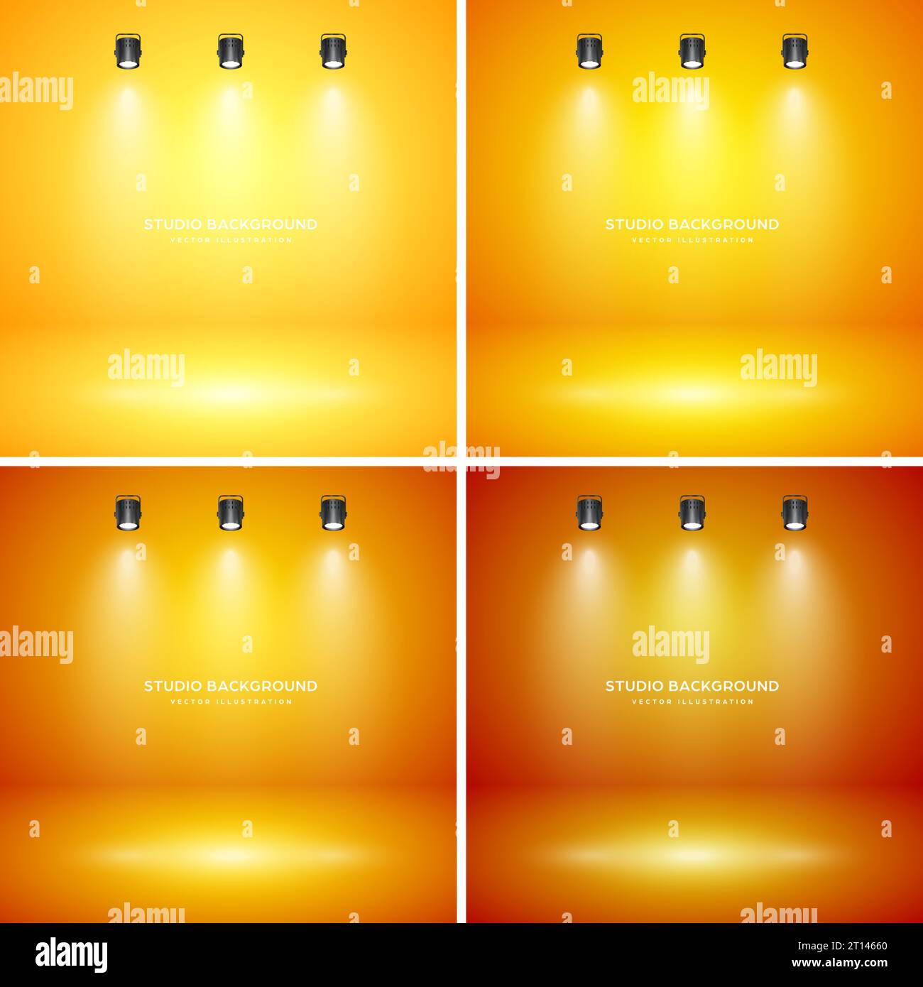 Empty yellow studio abstract backgrounds with spotlight effect. Product ...