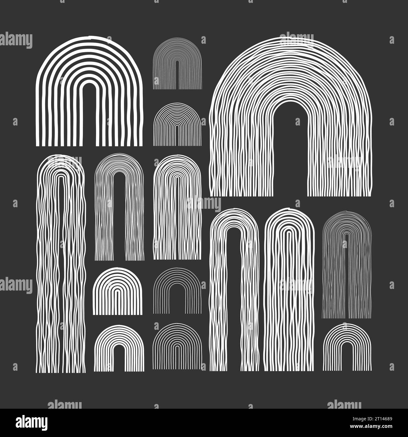 Mid century arch elements, modern geometric shapes. Contemporary design ...