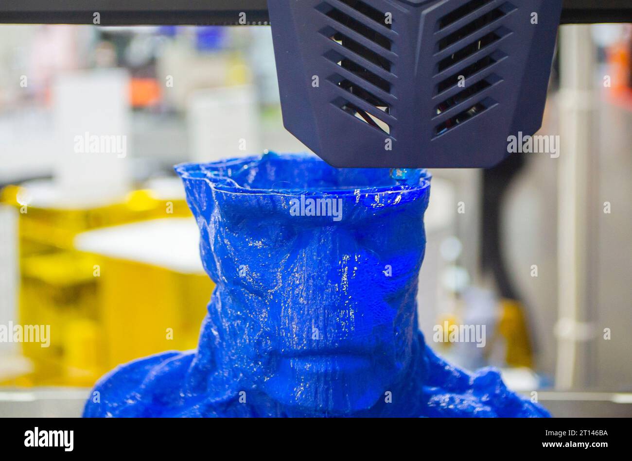 Working 3D printer printing an object from plastic. Printing a model ...