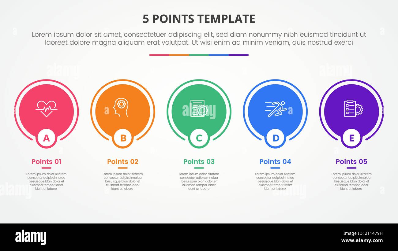 5 points stage template infographic concept for slide presentation with ...