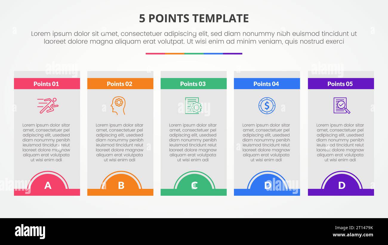 5 points stage template infographic concept for slide presentation with ...