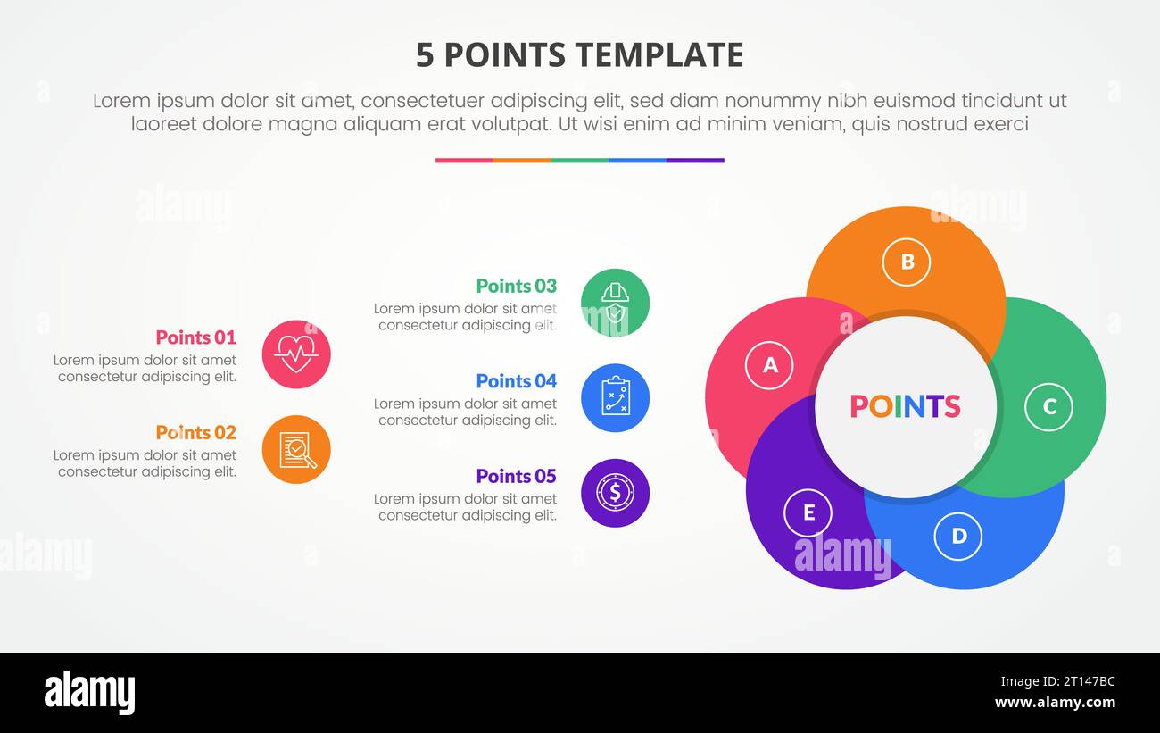 5 points stage template infographic concept for slide presentation with ...