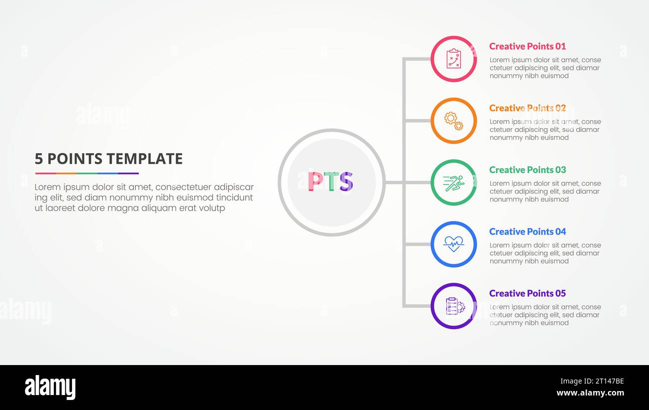 5 points stage template infographic concept for slide presentation with ...