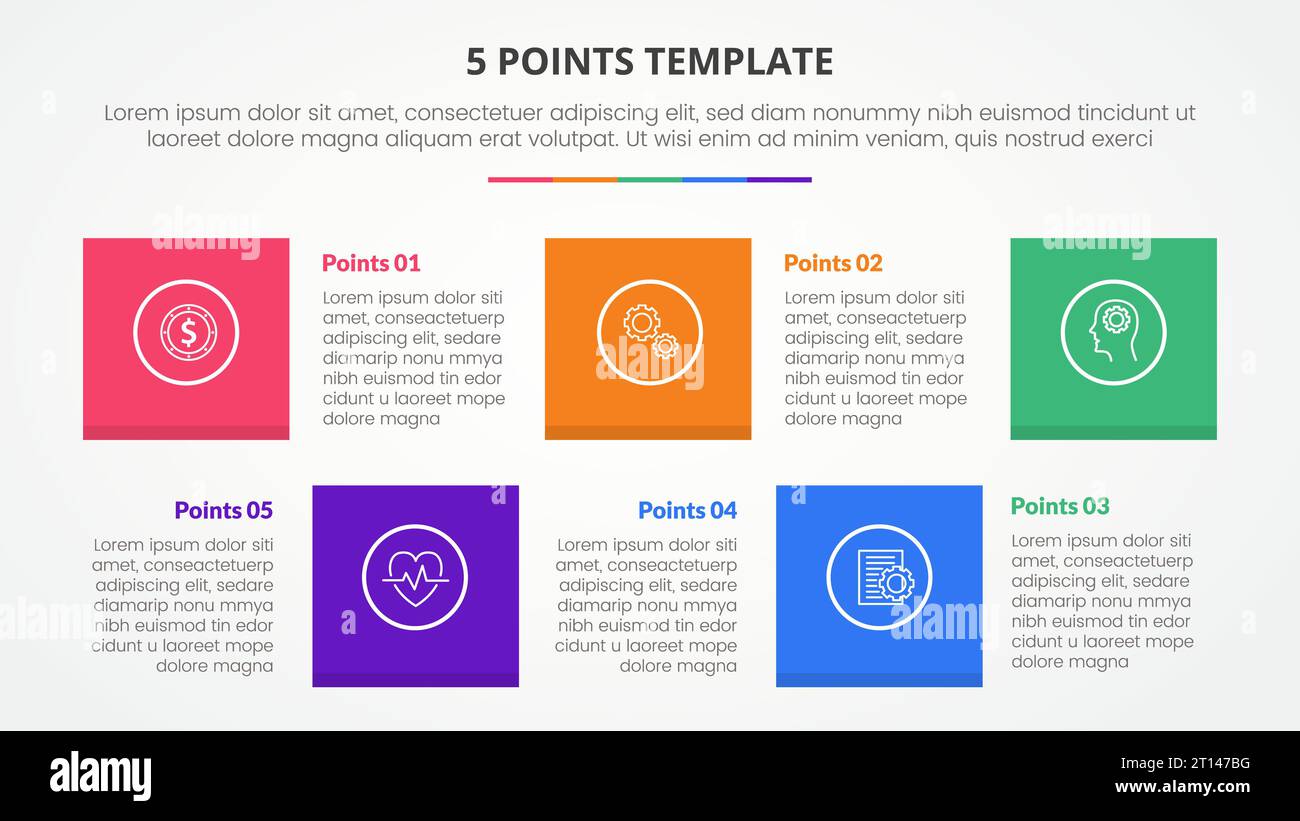 5 points stage template infographic concept for slide presentation with ...