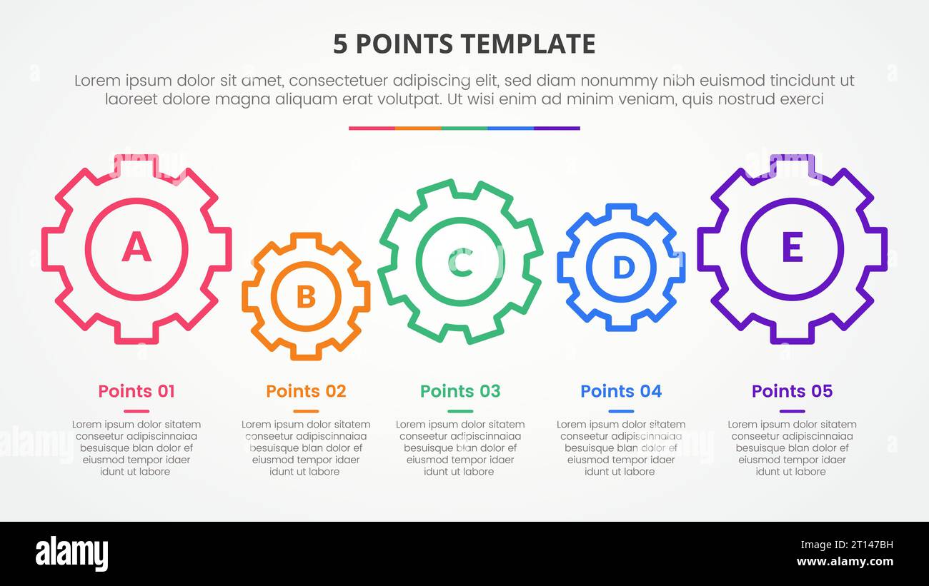 5 points stage template infographic concept for slide presentation with ...