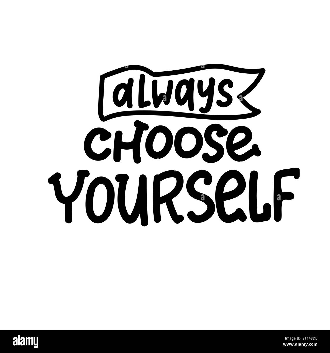 Choose yourself groovy quote for print design. Vector drawing. Vector ...