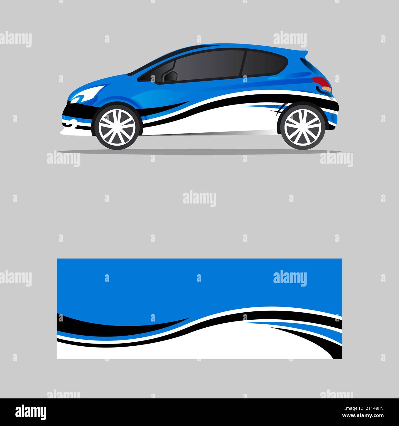 wrapping car decal wavy blue design vector Stock Vector Image & Art - Alamy