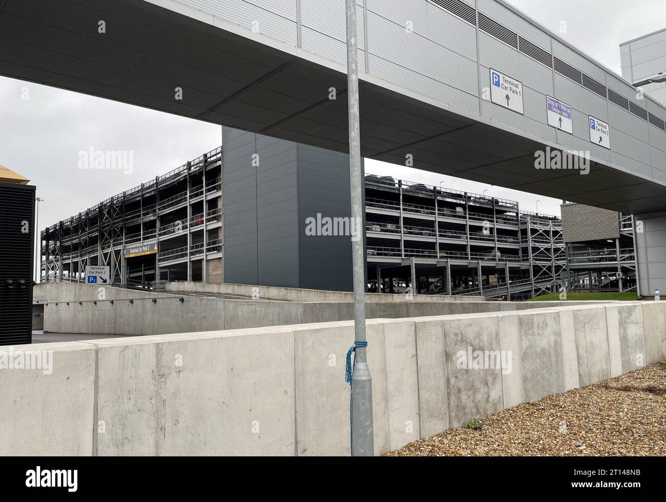 The scene at Luton Airport which has been closed after a fire ripped ...