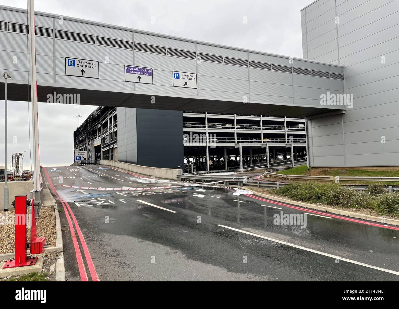 The scene at Luton Airport which has been closed after a fire ripped ...