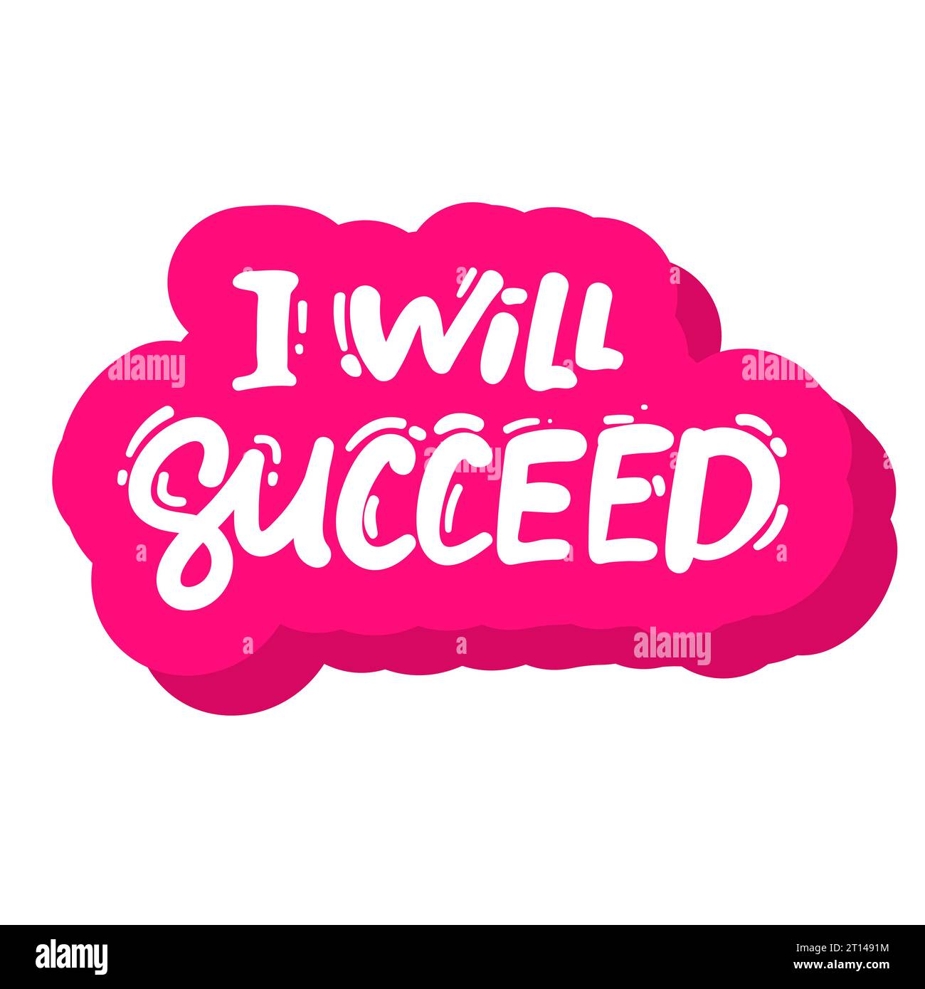 i will succeed lettering Succeeded t-shirt design isolated on white ...