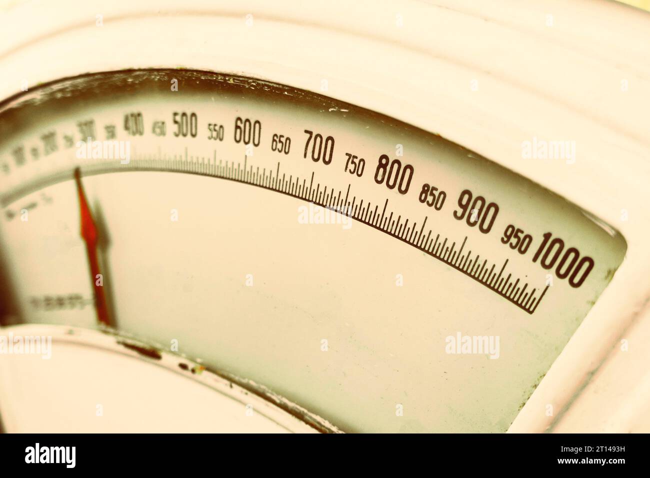 Libra. Old weighing dial of scales. Vintage mechanical scales Stock ...