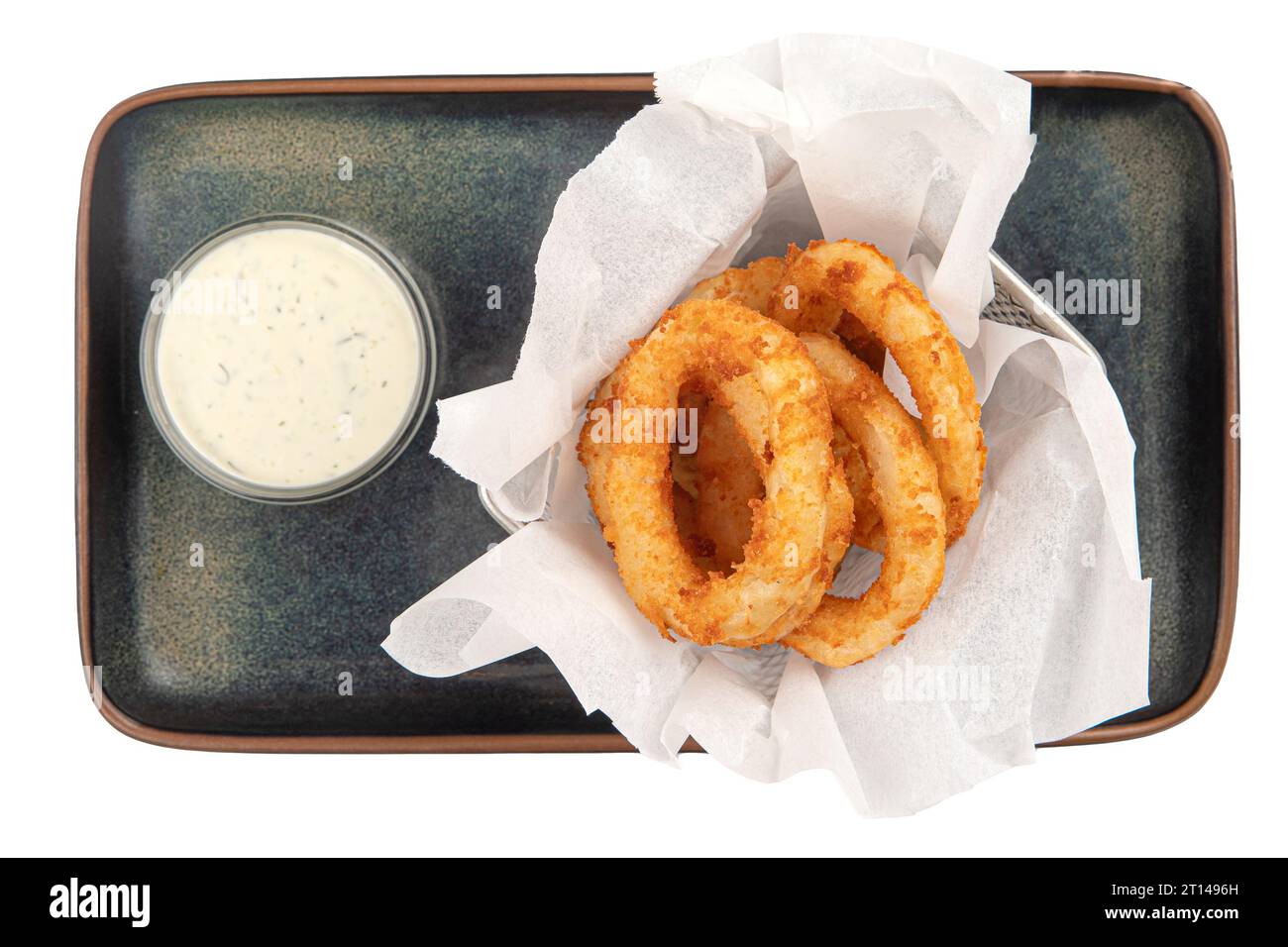 Fast food battered onion rings Cut Out Stock Images & Pictures - Alamy