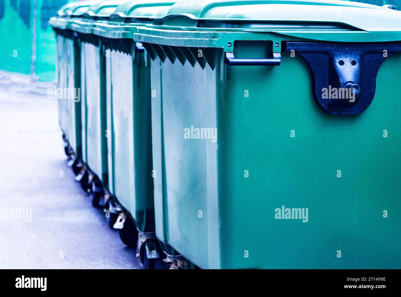 plastic containers, tanks. Sorting of garbage. waste recycling. Public ...