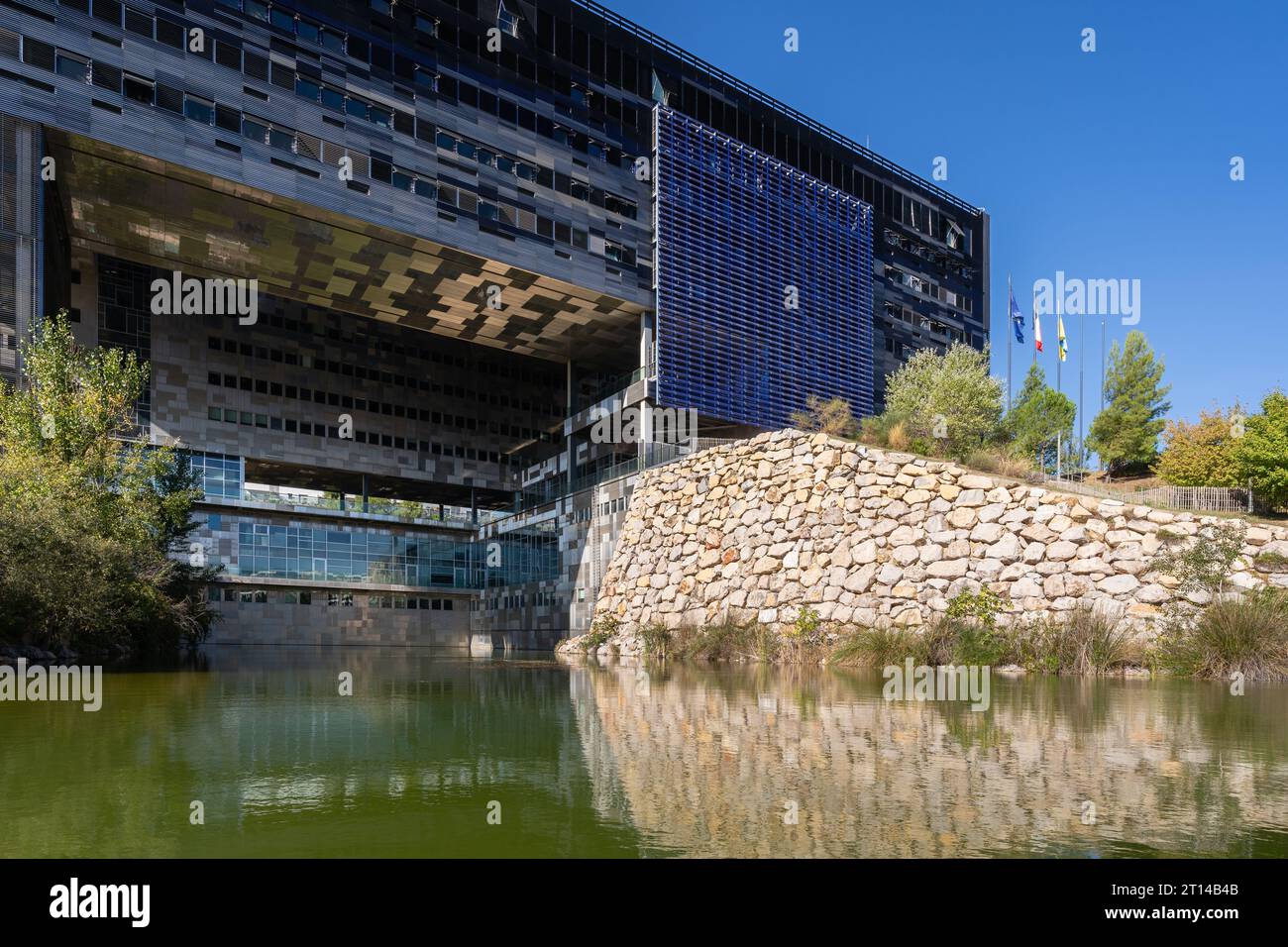 Montpellier, France - 09 30 2023 : Landscape view of city hall or hôtel ...