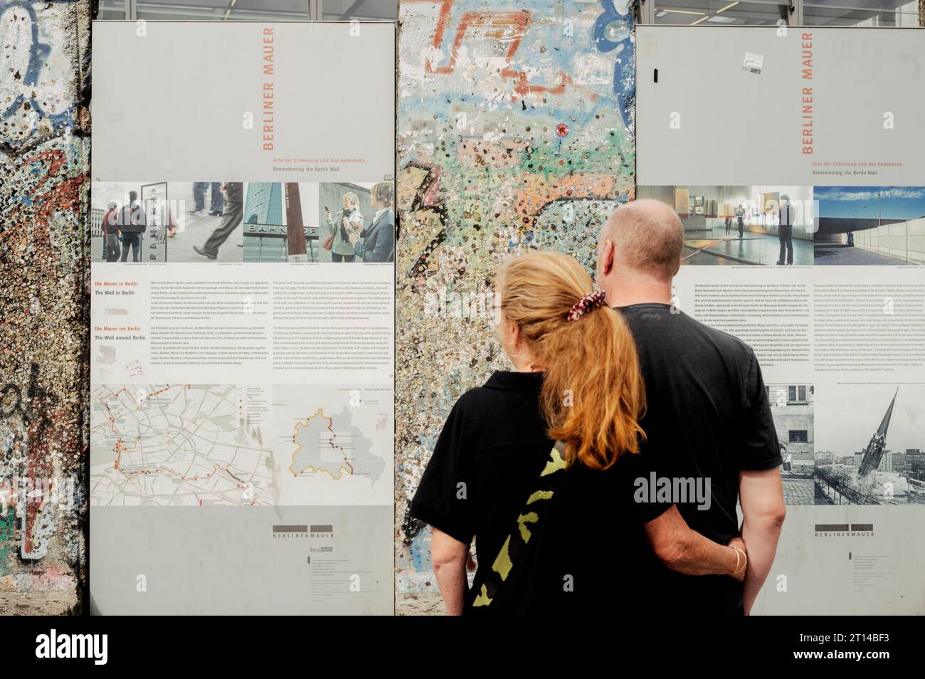 Berlin, Germany. August 2022. A section of the Berlin Wall still ...