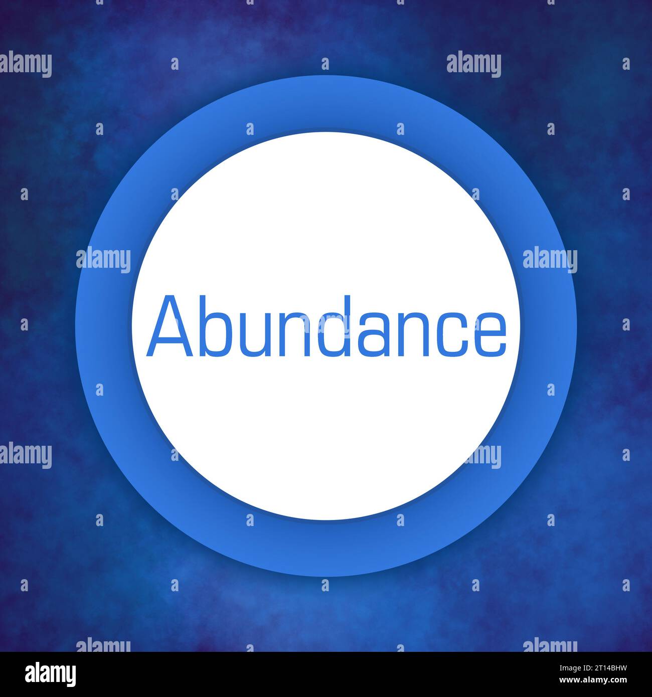 Abundance Blue Texture Circular White Text Stock Photo - Alamy
