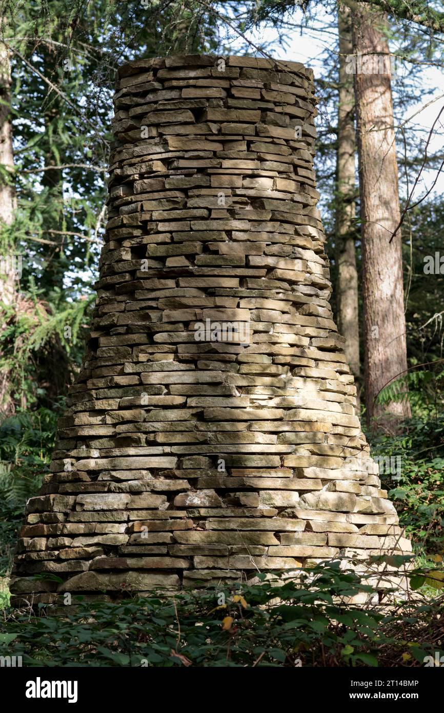Bat bothy a tower of concrete slabs with access for bats to roost in ...