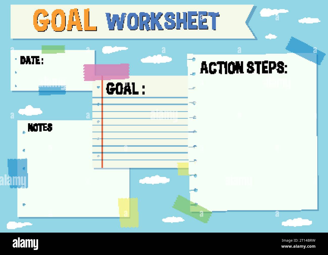 A vector cartoon illustration style of a paper note dashboard for ...