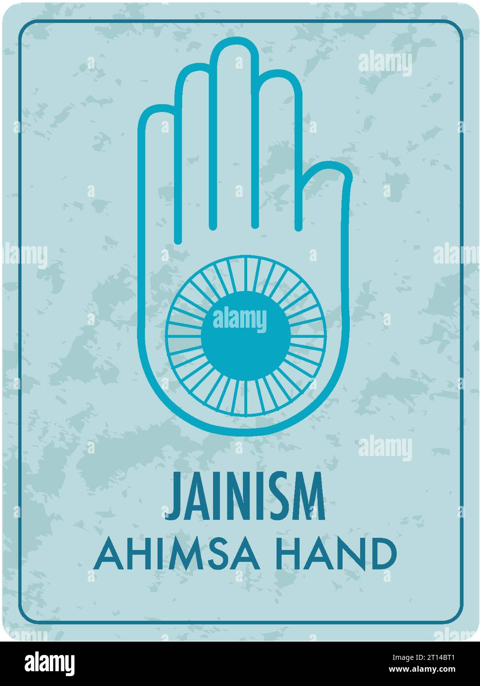 Jainism Symbol Hand And Wheel Reading Ahimsa Poster