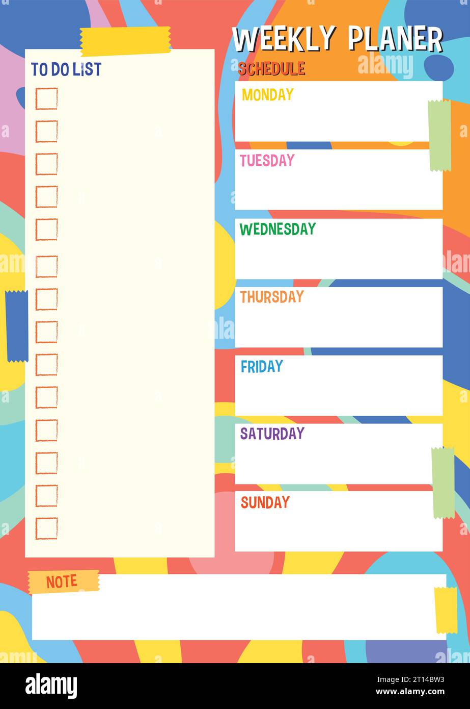 A vibrant vector cartoon illustration style for organizing tasks Stock ...