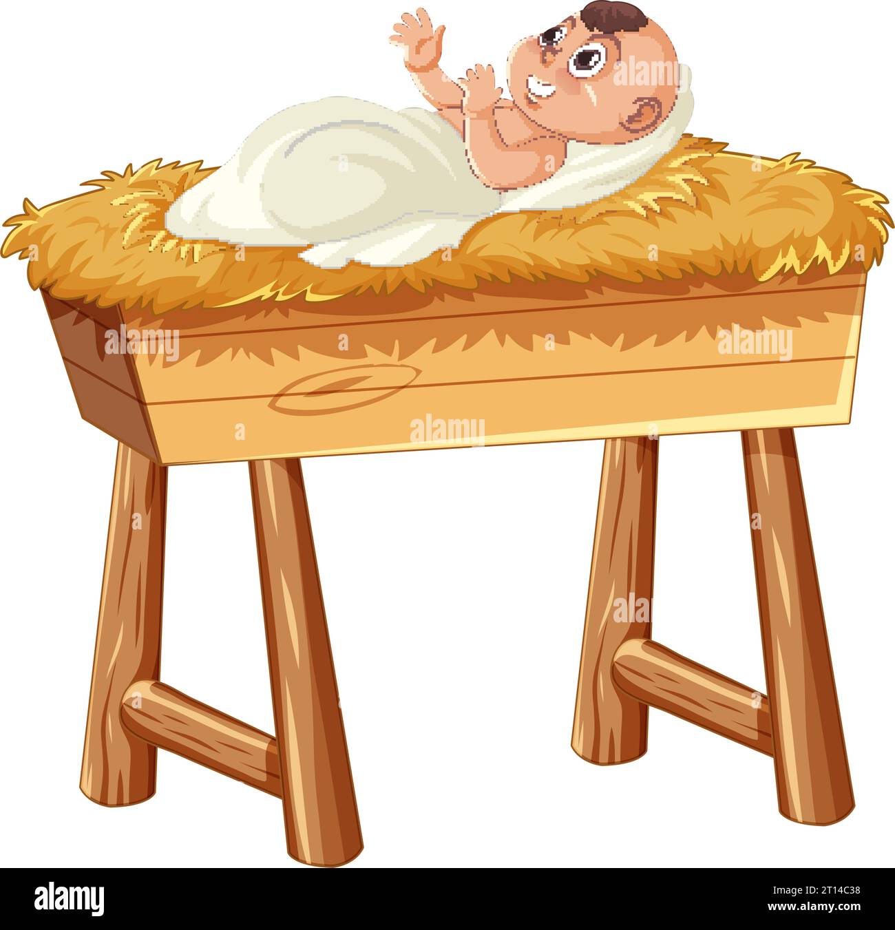 Illustration depicting the birth of Jesus in a manger Stock Vector ...