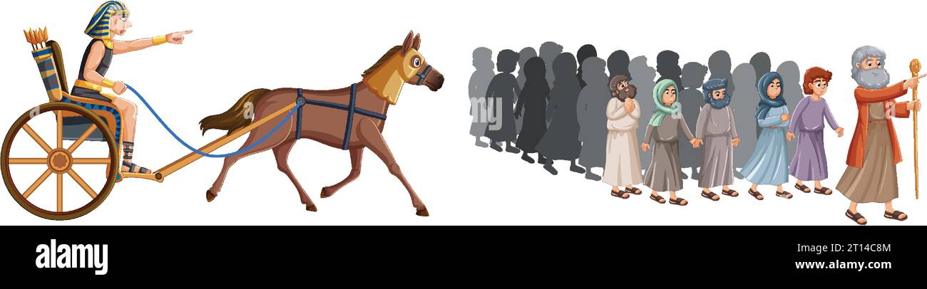 A thrilling cartoon depiction of the biblical story of Moses leading ...