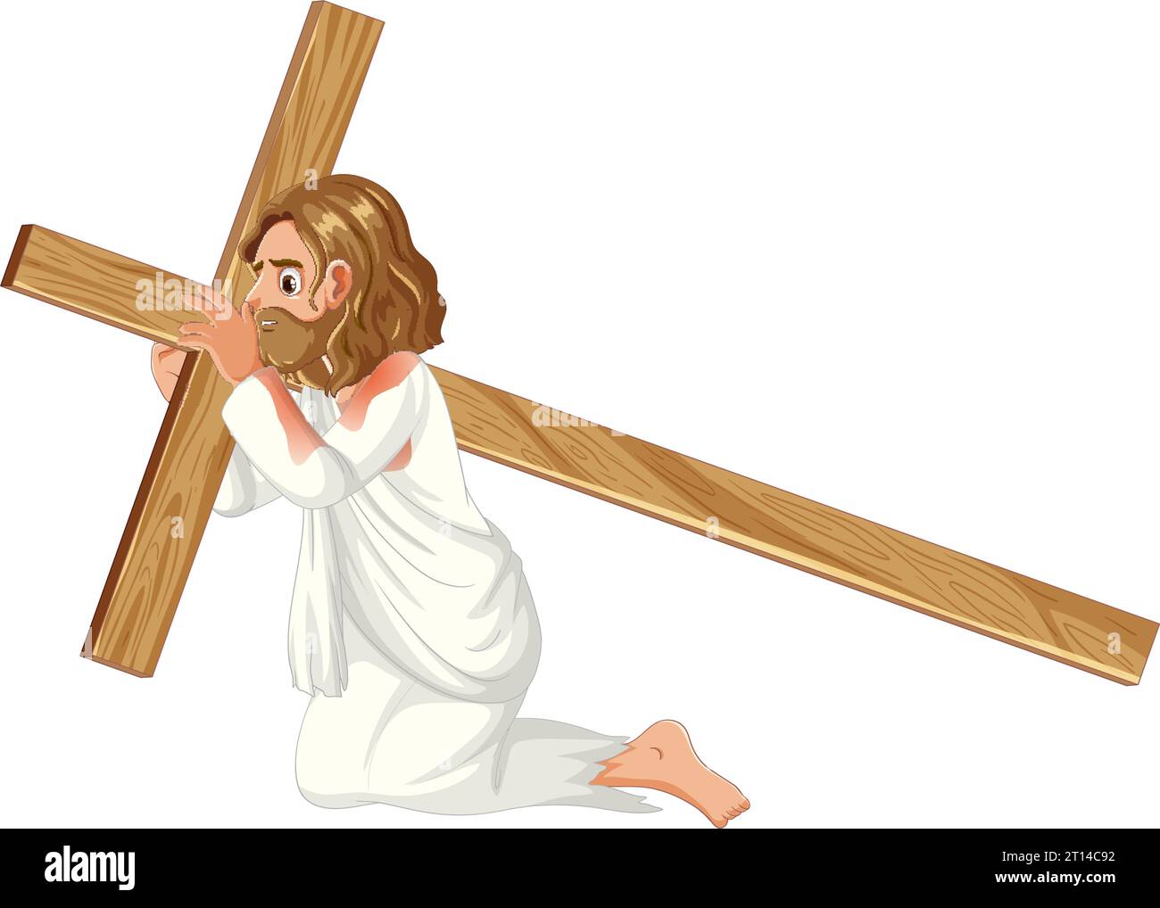 Illustration of Jesus Christ sitting in a prayerful position Stock ...