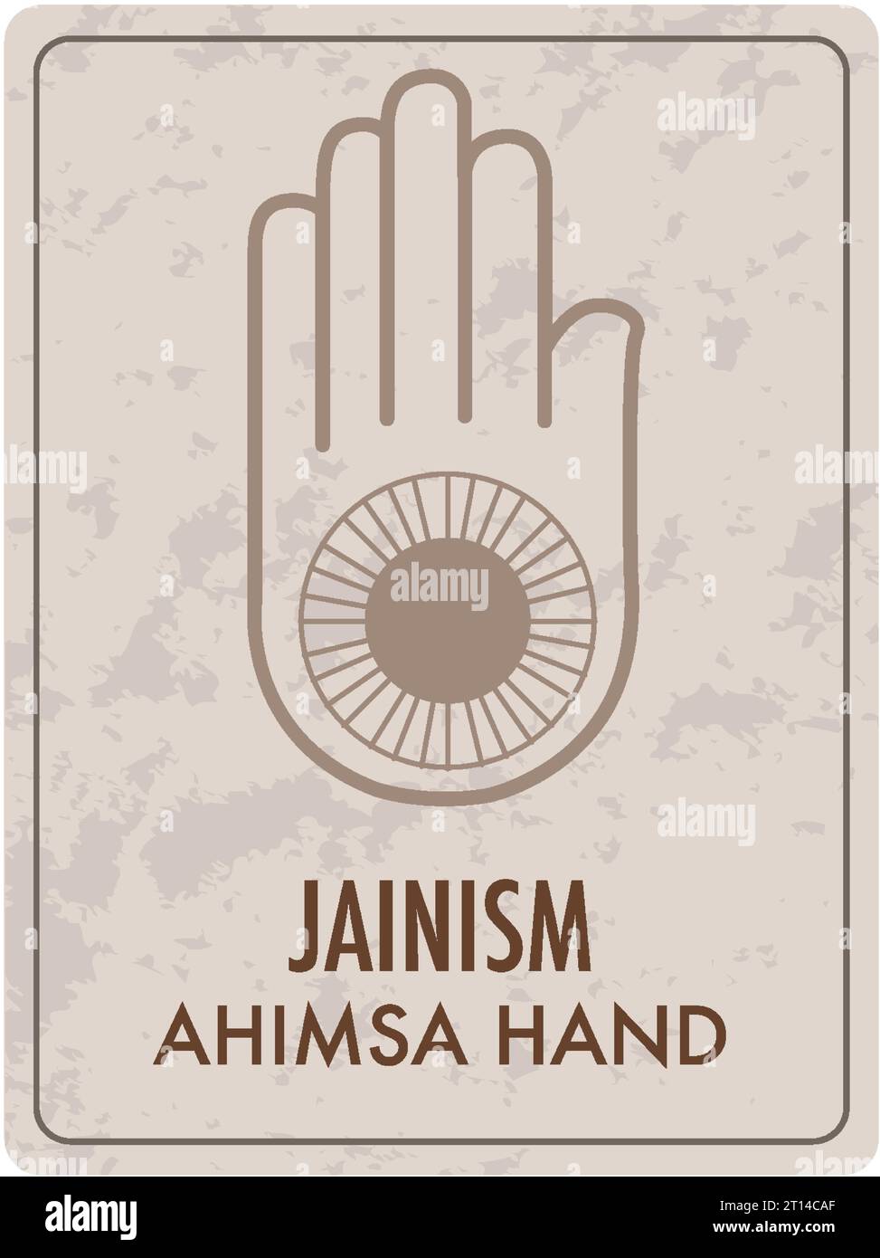 A vector cartoon illustration of the Ahimsa hand symbol in Jainism ...