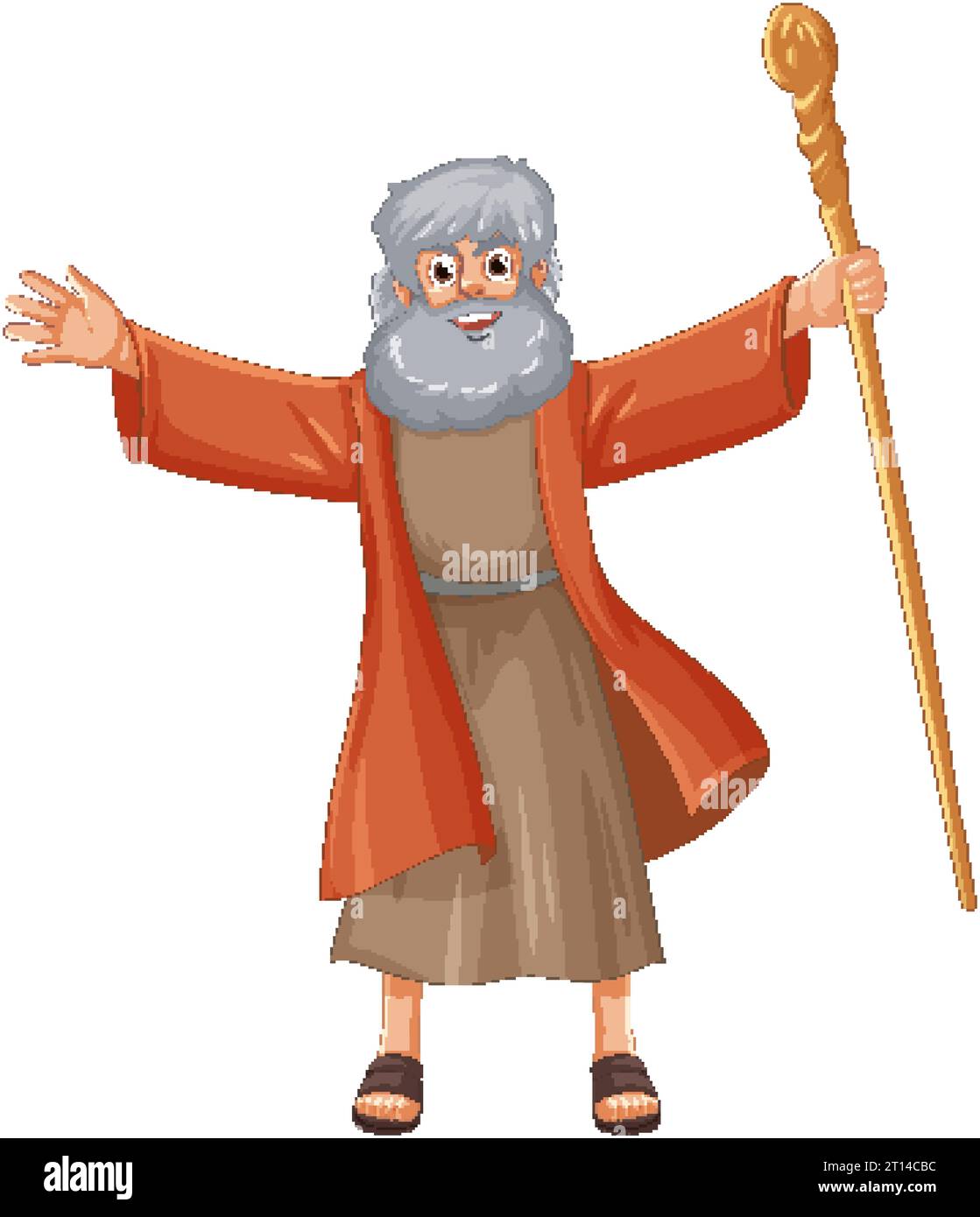 A vector cartoon illustration of Moses from the religious Bible story ...