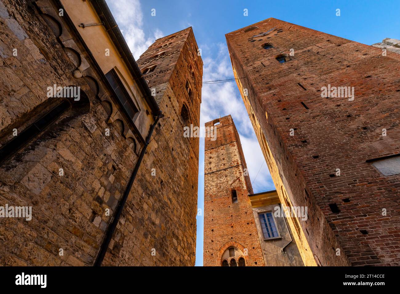 Cathedral of St Michael Archangel surrounded by towers in medieval ...