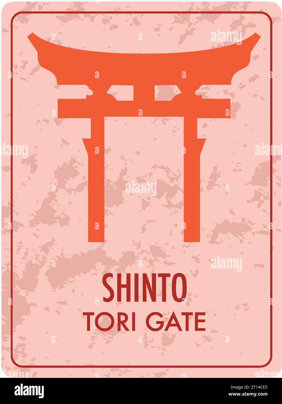 A vector cartoon illustration of a Tori Gate symbolizing the Shinto ...