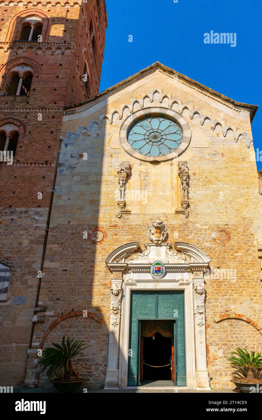 Cathedral of St Michael Archangel surrounded by towers in medieval ...