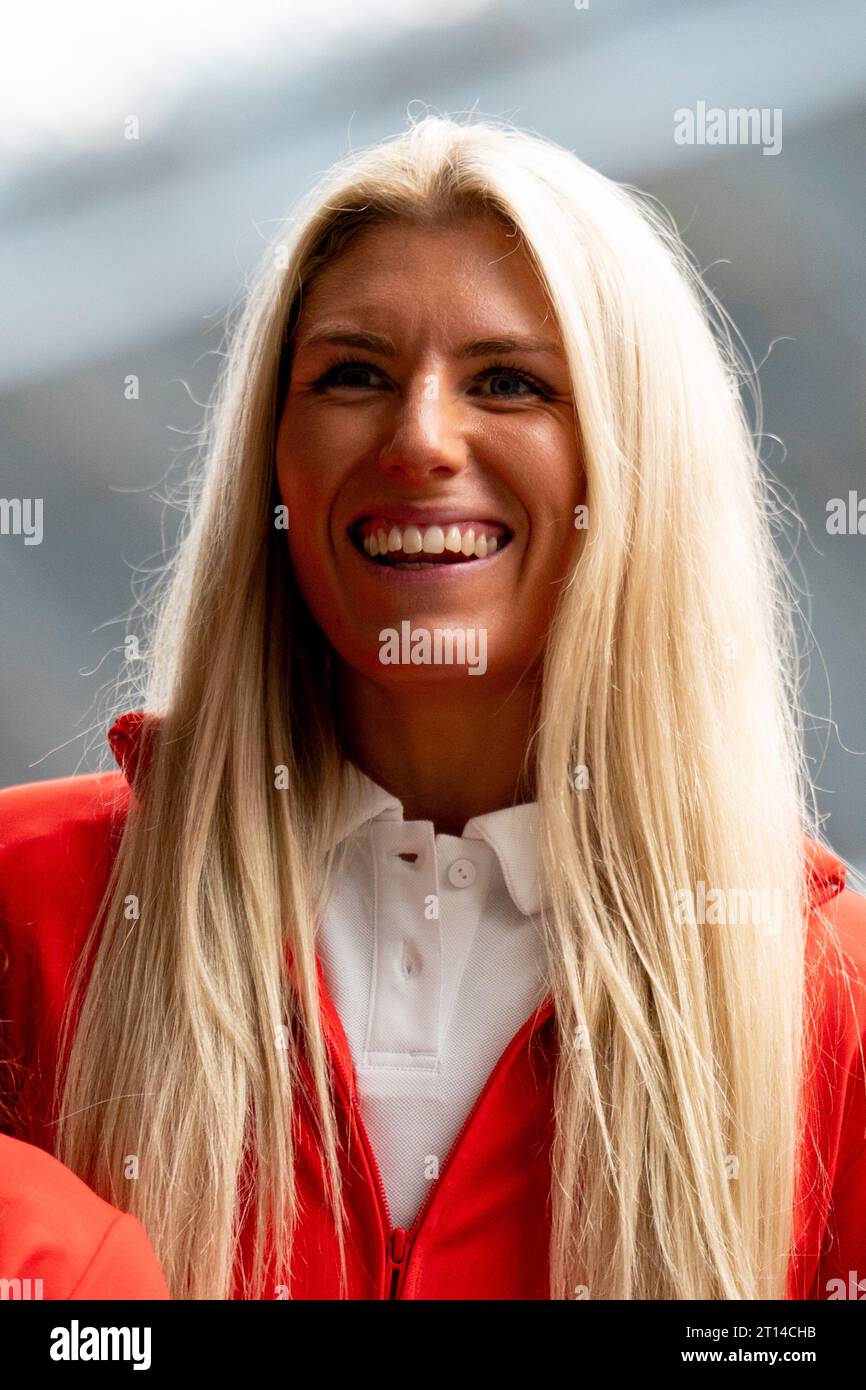 Saskia Tidey during the Team GB Paris 2024 sailing team announcement at ...