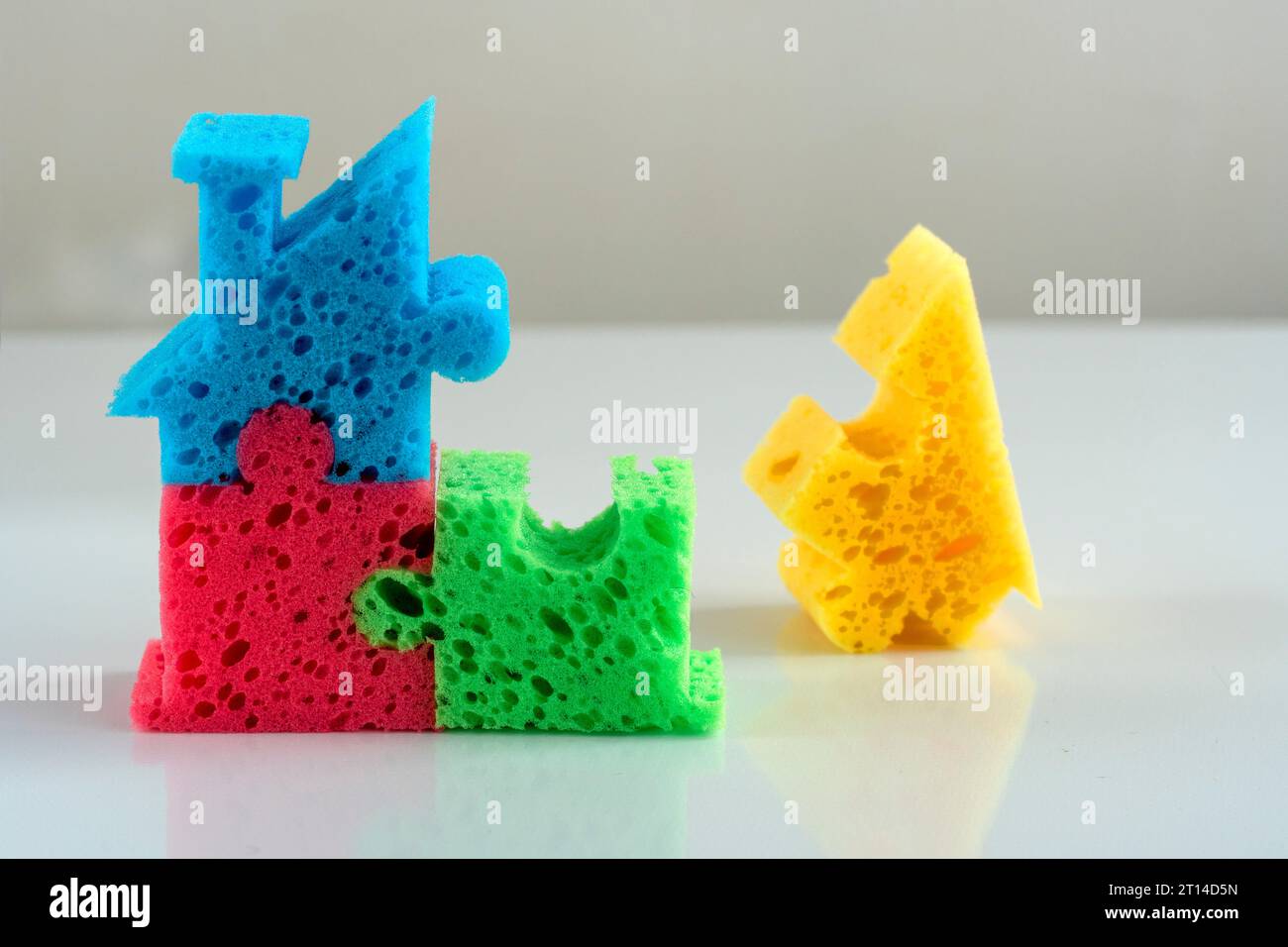 colorful parts on a light background. Creation and design building ...