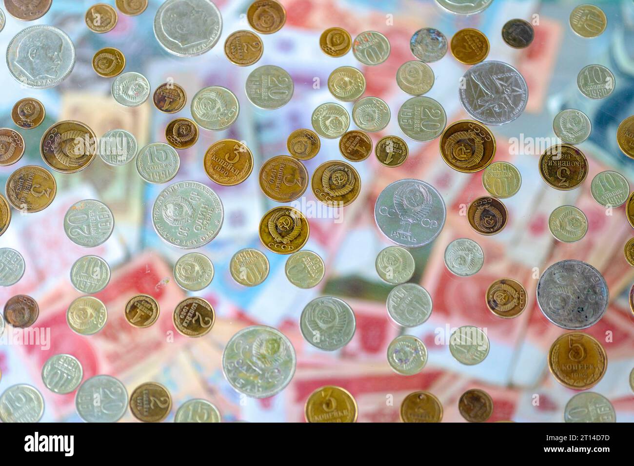 Background with coins.money, banknotes. Business,Savings, finance ...
