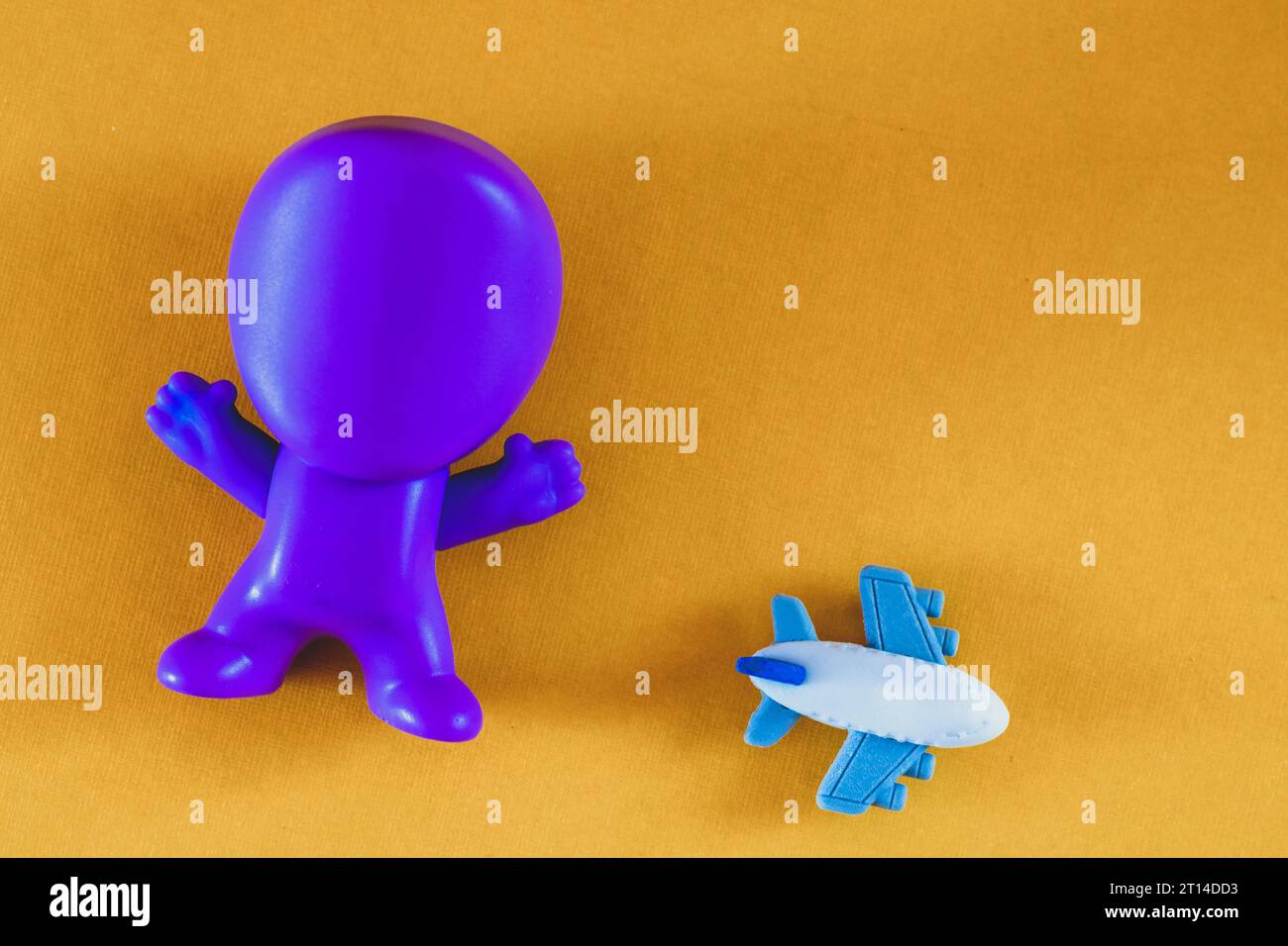 Airplane, Aircraft. Human's figure. The figure of a man and a plane on ...