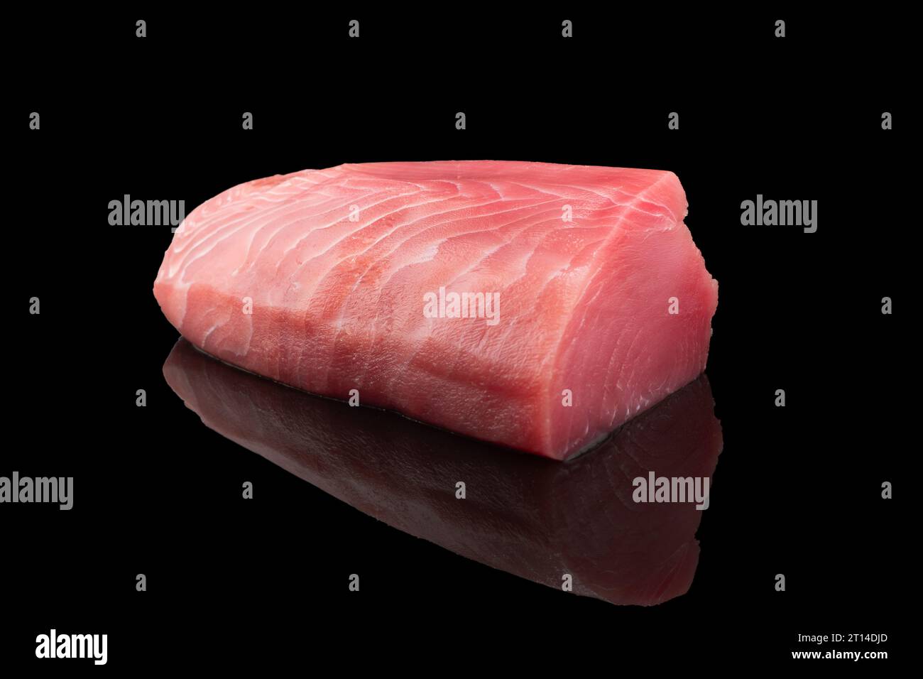 Yellow Fin Tuna Steak Isolated On Black Background Fresh Rare Tuna Steak Isolated Raw