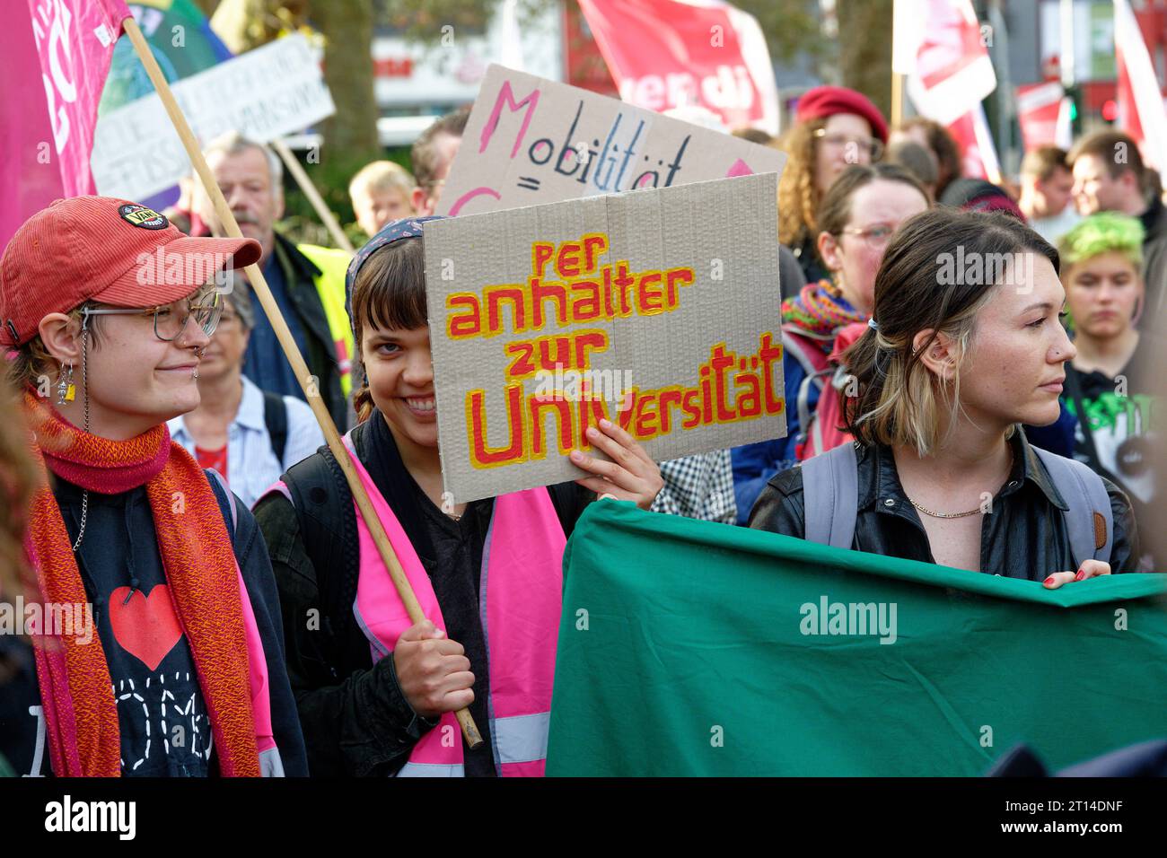 Cologne, Germany. 11th Oct, 2023. Participants in a protest rally by ...