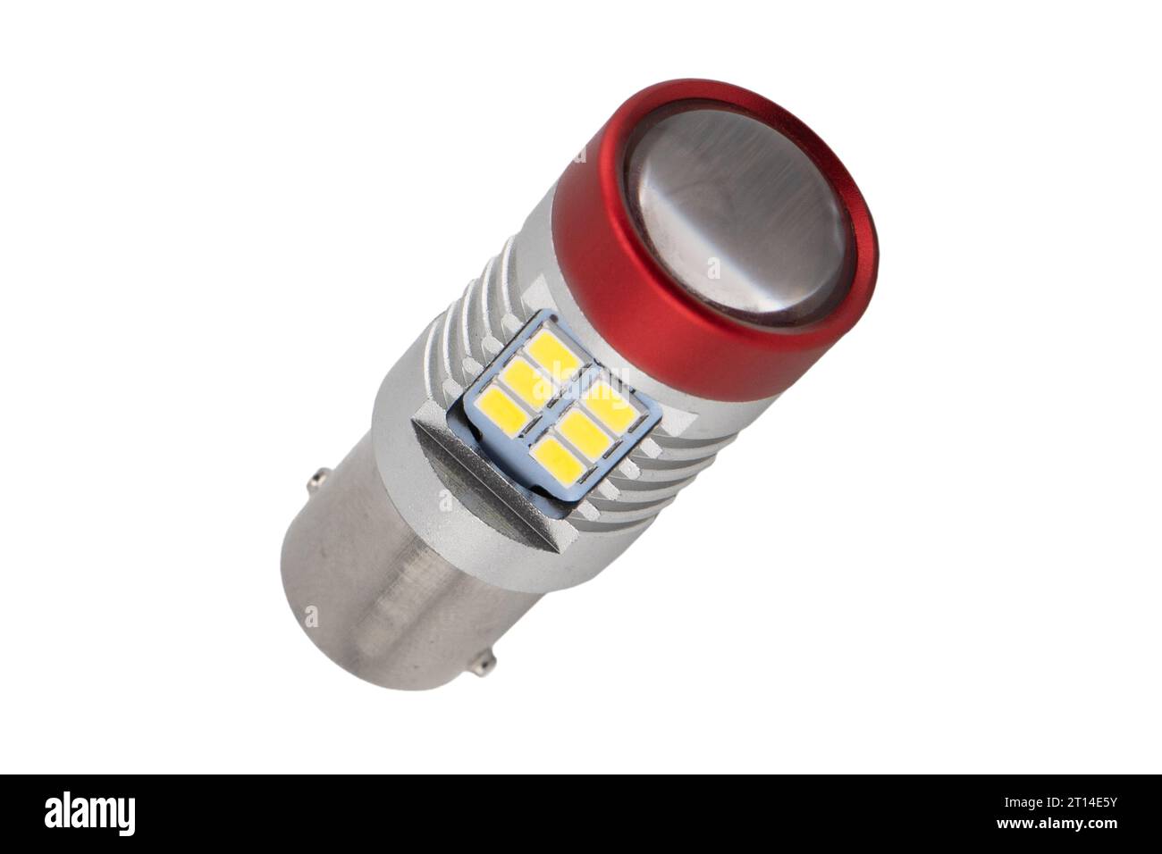 LED car lamp isolated white background. Led car lights on a white ...