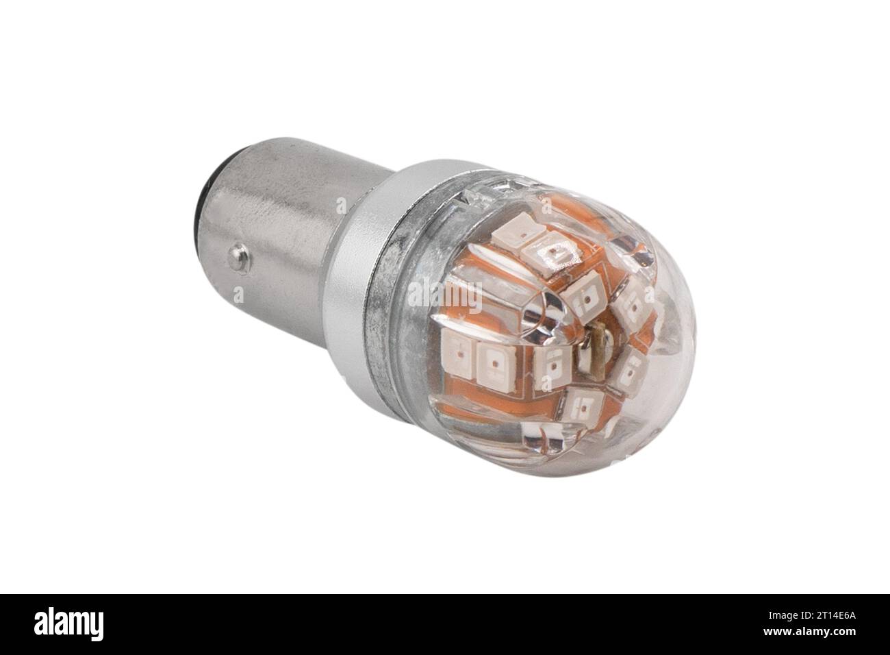 LED car lamp isolated white background. Led car lights on a white ...