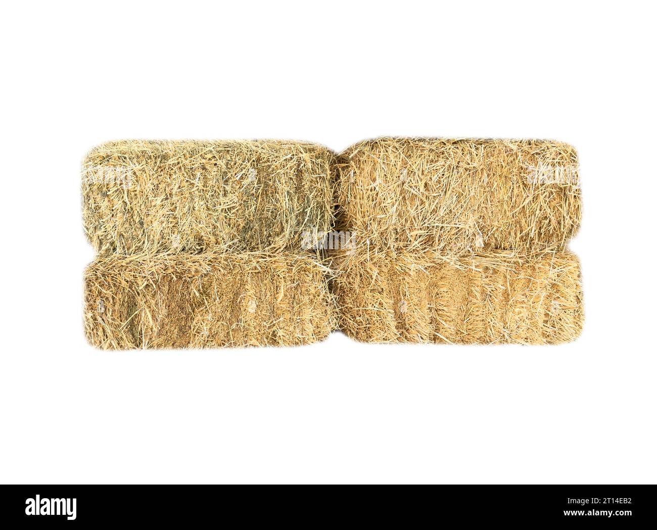 Round bales of straw stacked Cut Out Stock Images & Pictures - Alamy