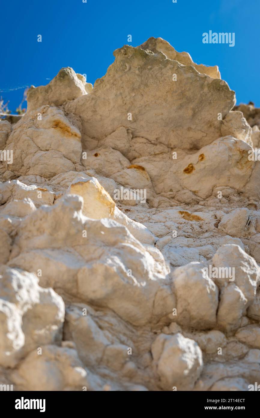 White sandstone cliffs on british beach in england uk Stock Photo - Alamy