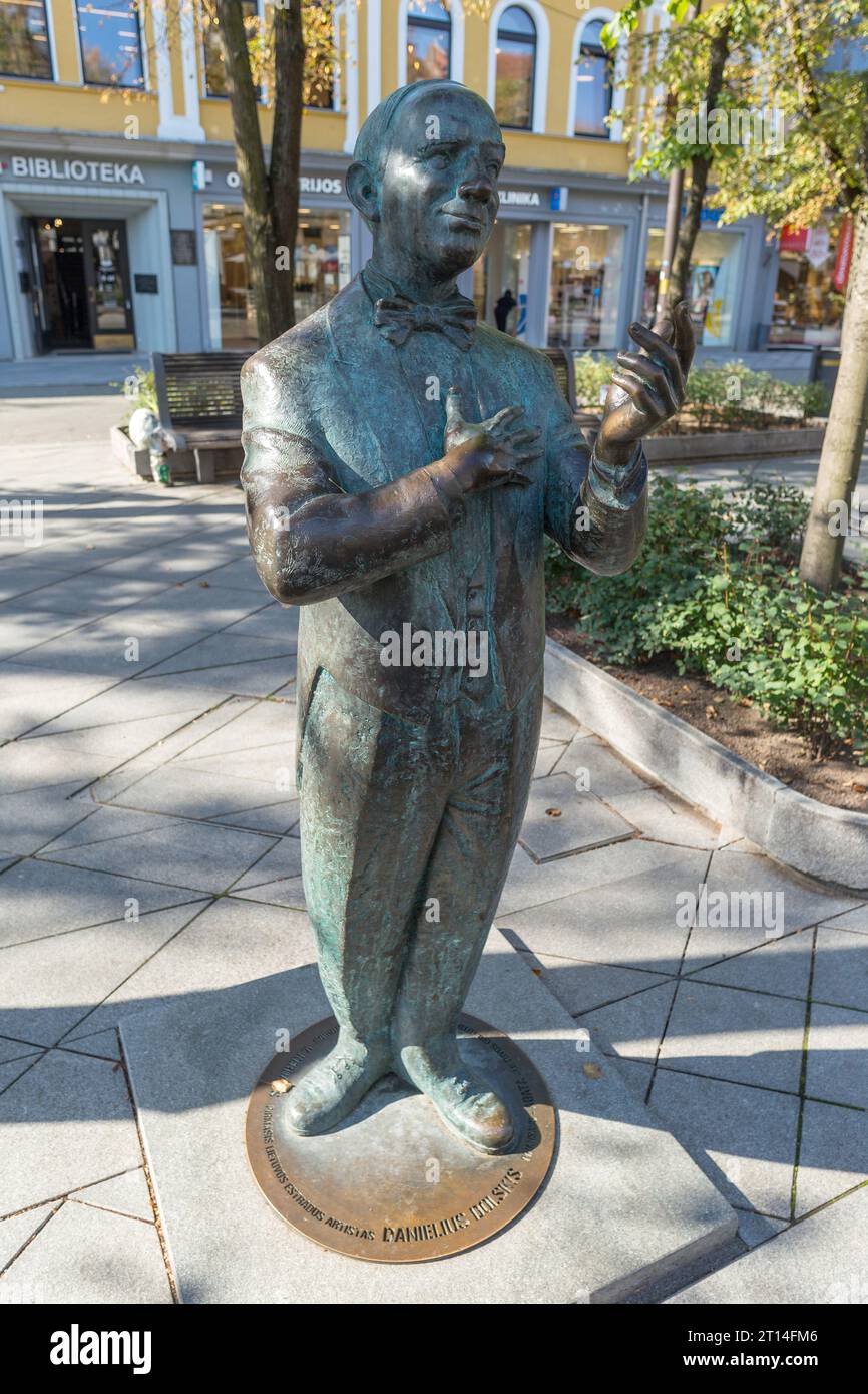 Kaunas, Lithuania AUGUST 16, 2023. Statue of Danielius Dolskis ...
