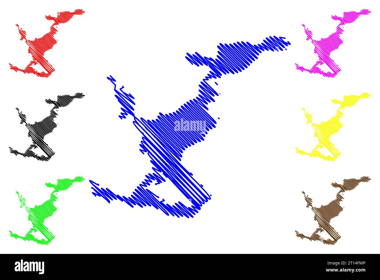 Lake Rossvatnet (Kingdom of Norway) map vector illustration, scribble ...